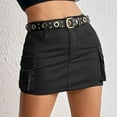 Zando Womens Low Waist Denim Mini Skirt With Pockets Slim Fit Tummy