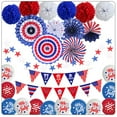 BSJJY 4th of July Patriotic Party Decorations Set Red White and Blue ...