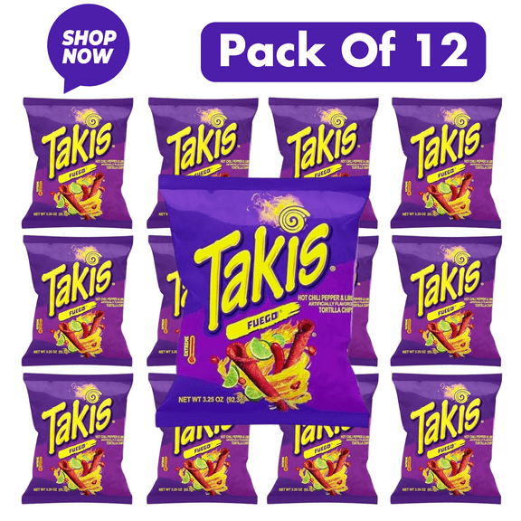 Barcel Takis Original Flavored Chips, Box of 4, 70g Each, Imported from ...