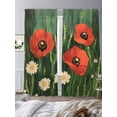 Spring Red Flower Sheer Curtains for Living Room Bedroom, Vintage ...