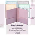 Mr. Pen- School Supply Plastic Folders, 5 pcs, Pastel Colors, Clear ...