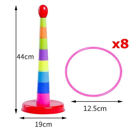 Parent-child Interactive Throwing Ferrule Toy Rainbow Rings Toys Eight ...
