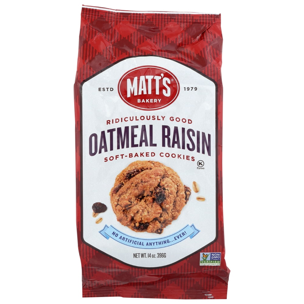 Matt'S Bakery Oatmeal Raisin Soft-Baked Cookies, 14 Oz. - Walmart.com ...