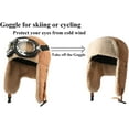 Winter Unisex Bomber Hats Earflap Faux Fur Hat Goggles Trapper Pilot ...