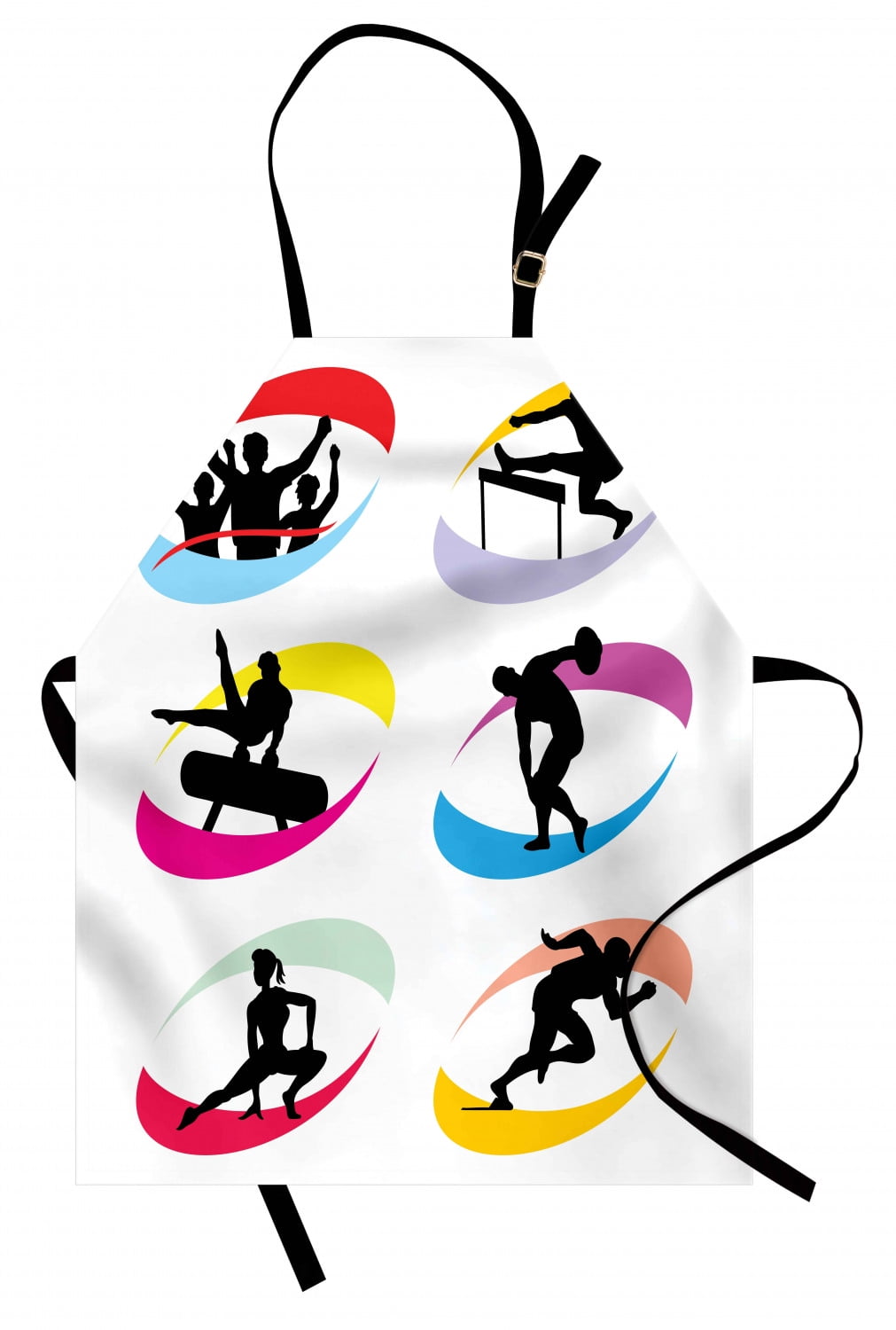 Olympics Apron Silhouette Icons of Sport and Competition Games Jogging ...