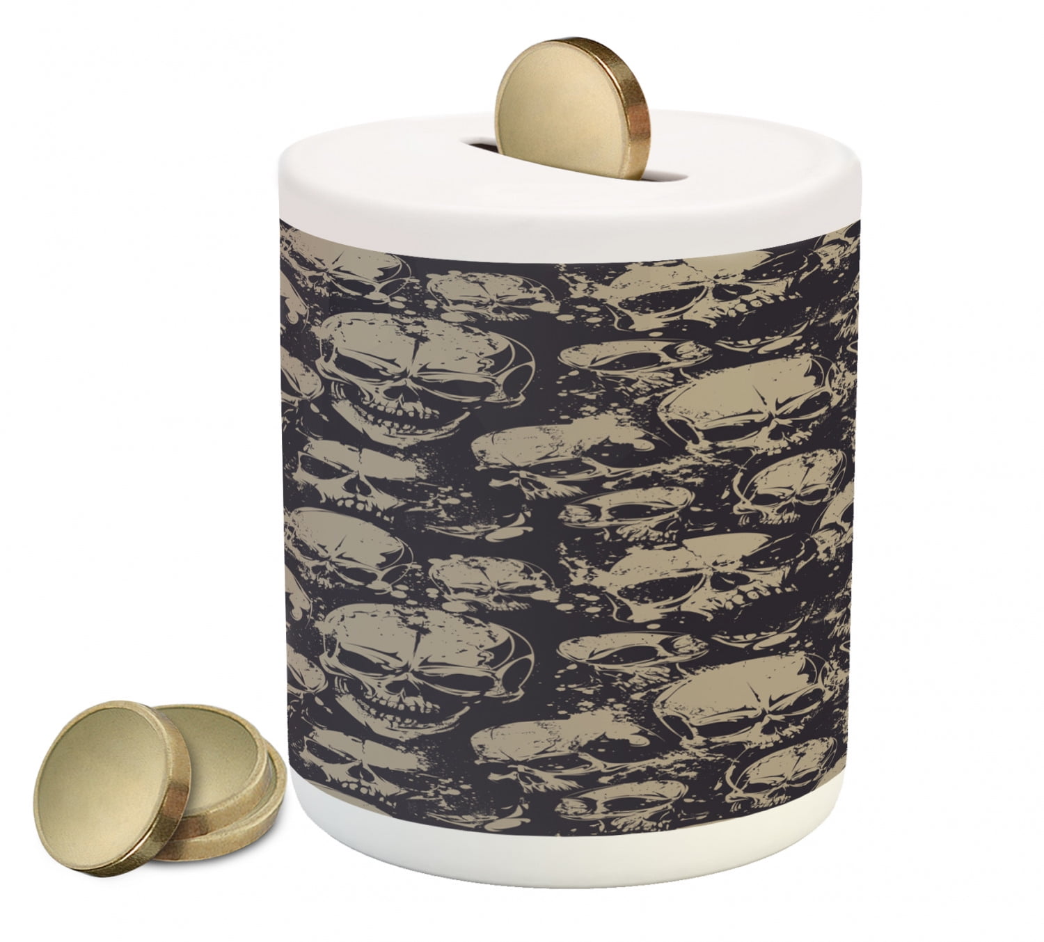 Skull Piggy Bank, Grunge Scary Skulls Sketchy Graveyard Death Evil Face ...