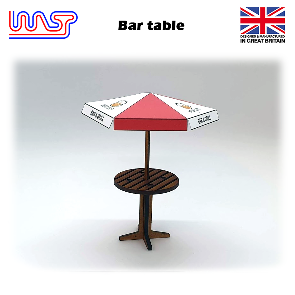 Slot Car Scenery Track Side Bar Table and Umbrella Red 1:32 WASP ...