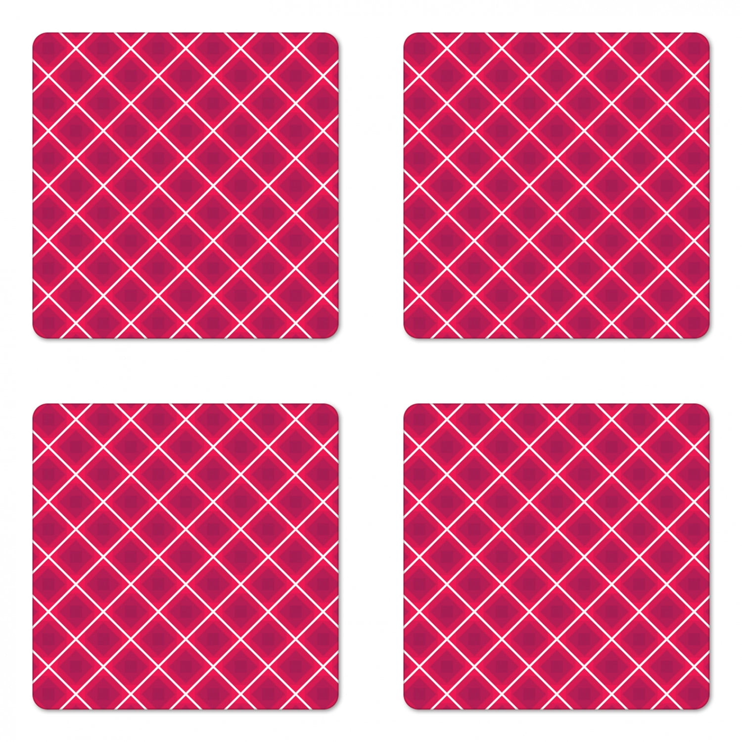 Geometric Coaster Set of 4, Abstract Rhombus Forms Symmetric Diamond ...
