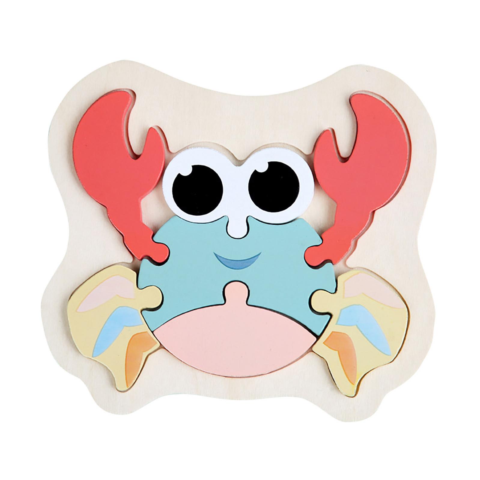 QISIWOLE Puzzle Toys Educational Children's Wooden Macaroon Animals 3D ...