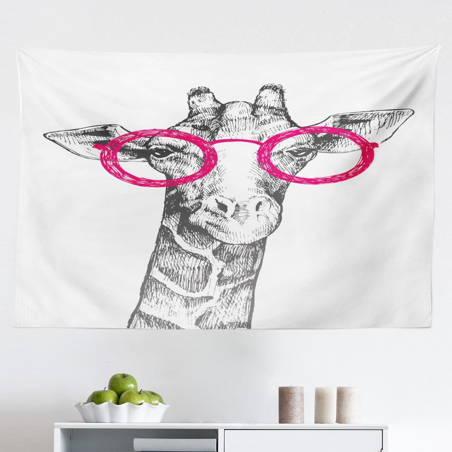 Funny Tapestry, Digital Square Cartoon Style Smiling Face Expression ...