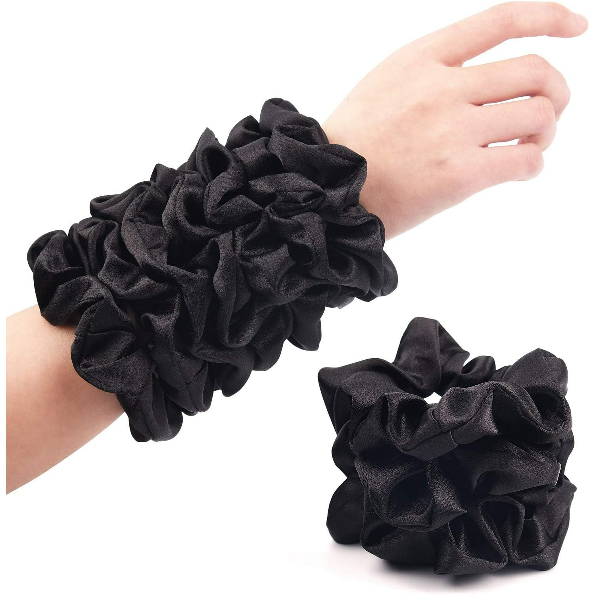 Click here for Hshdldf Black Satin Silk Scrunchies For Hair Big S... prices