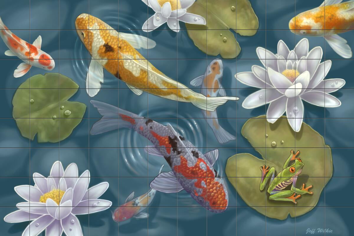 Tile Mural Bathroom Backsplash - Magical Pond-JW - by Jeff Wilkie ...