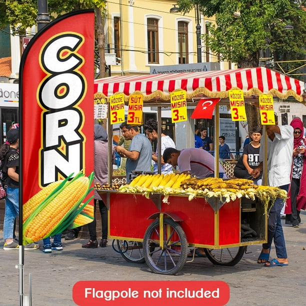 Corn Sign Feather Flag,8FT Corn Outdoor Advertising Flag, Corn Business ...
