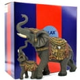 Dalax-Mama and Baby Decorative Elephants Statue Figurines Decor Trunk ...