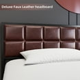 SAINSPEED Queen Size Bed Frame, Faux Leather Platform Bed Frame with ...