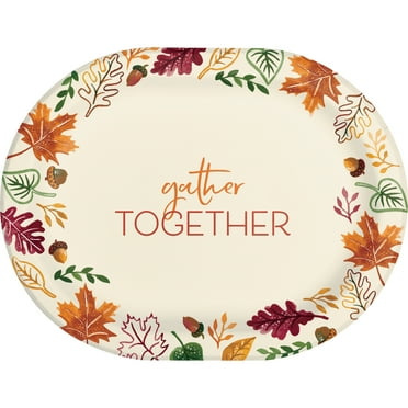 Creative Converting Harvest Wishes Thanksgiving Pumpkin Oval Dinner ...