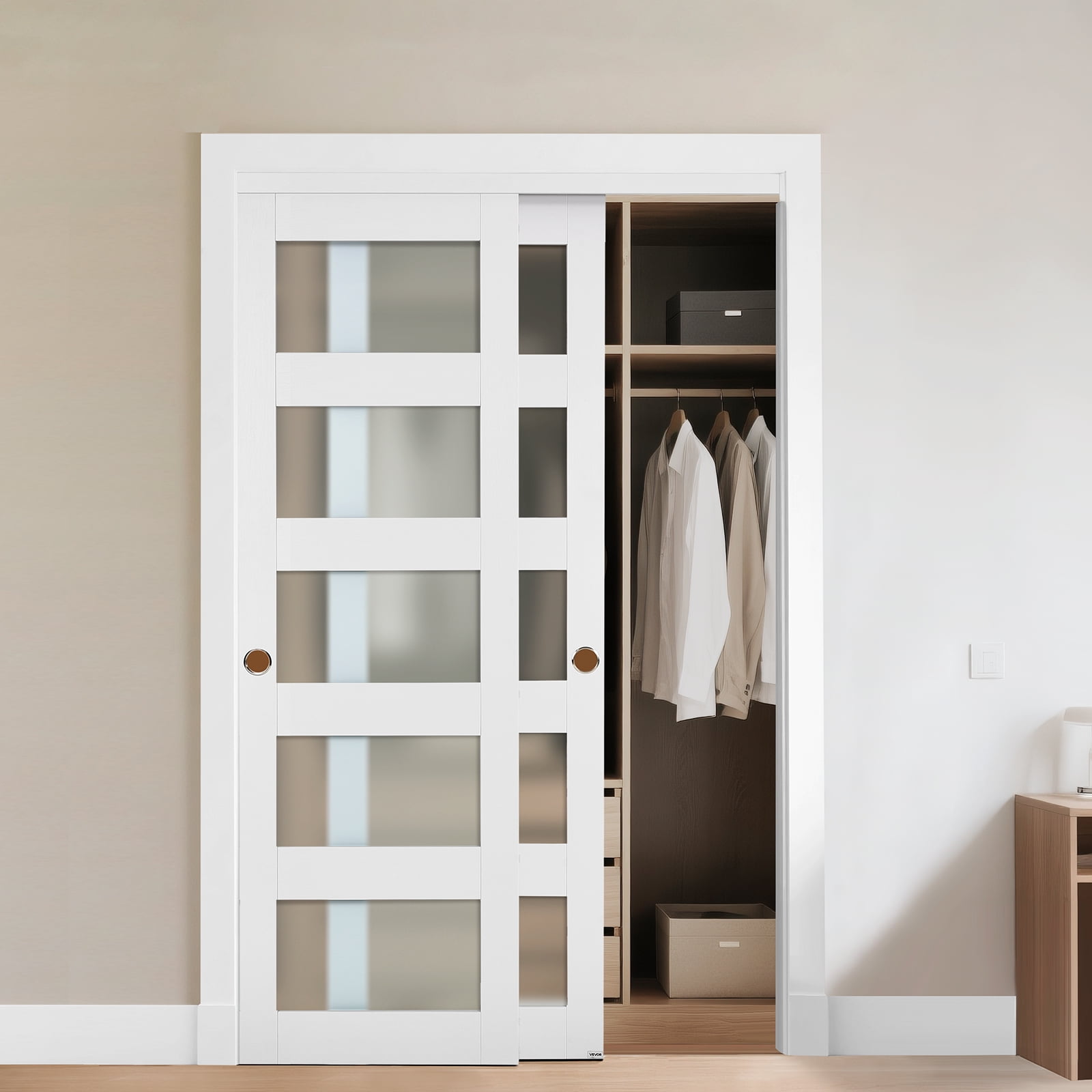 Click here for Vevor Sliding Closet Door 48(Double 25) X 80 5-Lit... prices