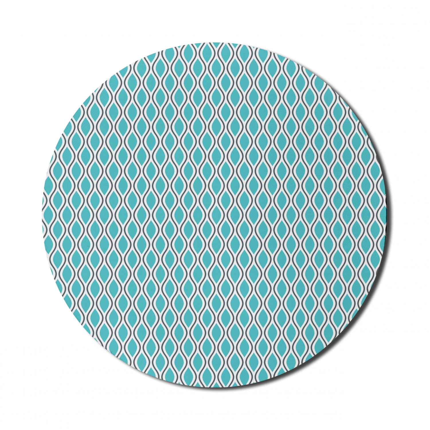 Abstract Mouse Pad for Computers, Vertical Wavy Lines Oval Double S ...