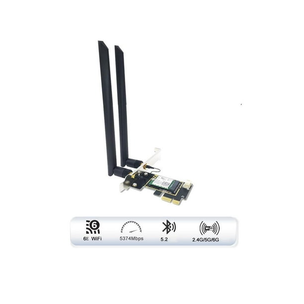 Tri-Band 5400Mbps WiFi 6E 6GHz PCIe WiFi Card, BT 5.2, AX210 Wireless WLAN Adapter with MU-MIMO ...