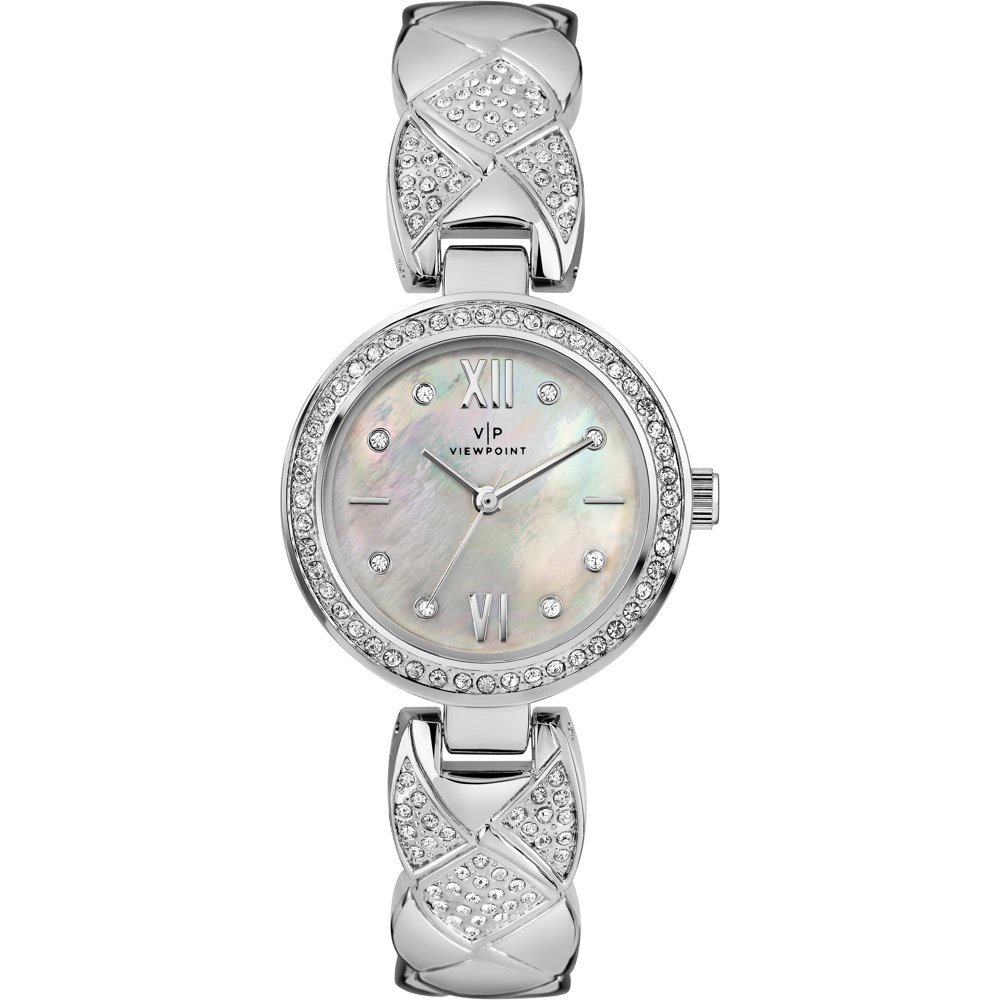 Viewpoint by Timex - Women's 30mm Mother-of-Pearl Dial Watch, Silver ...