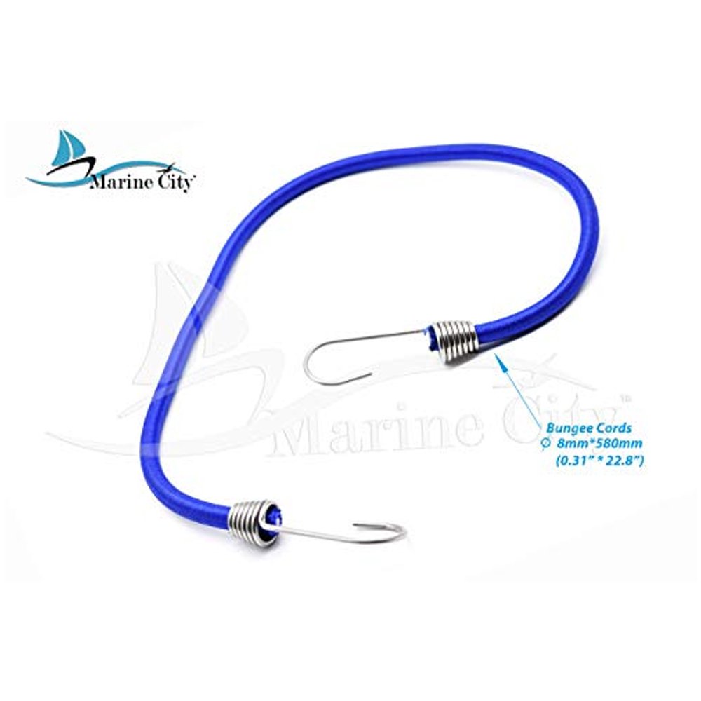 Marine City Blue Bungee Cord with Stainless-Steel Hook-20 for Boat ...