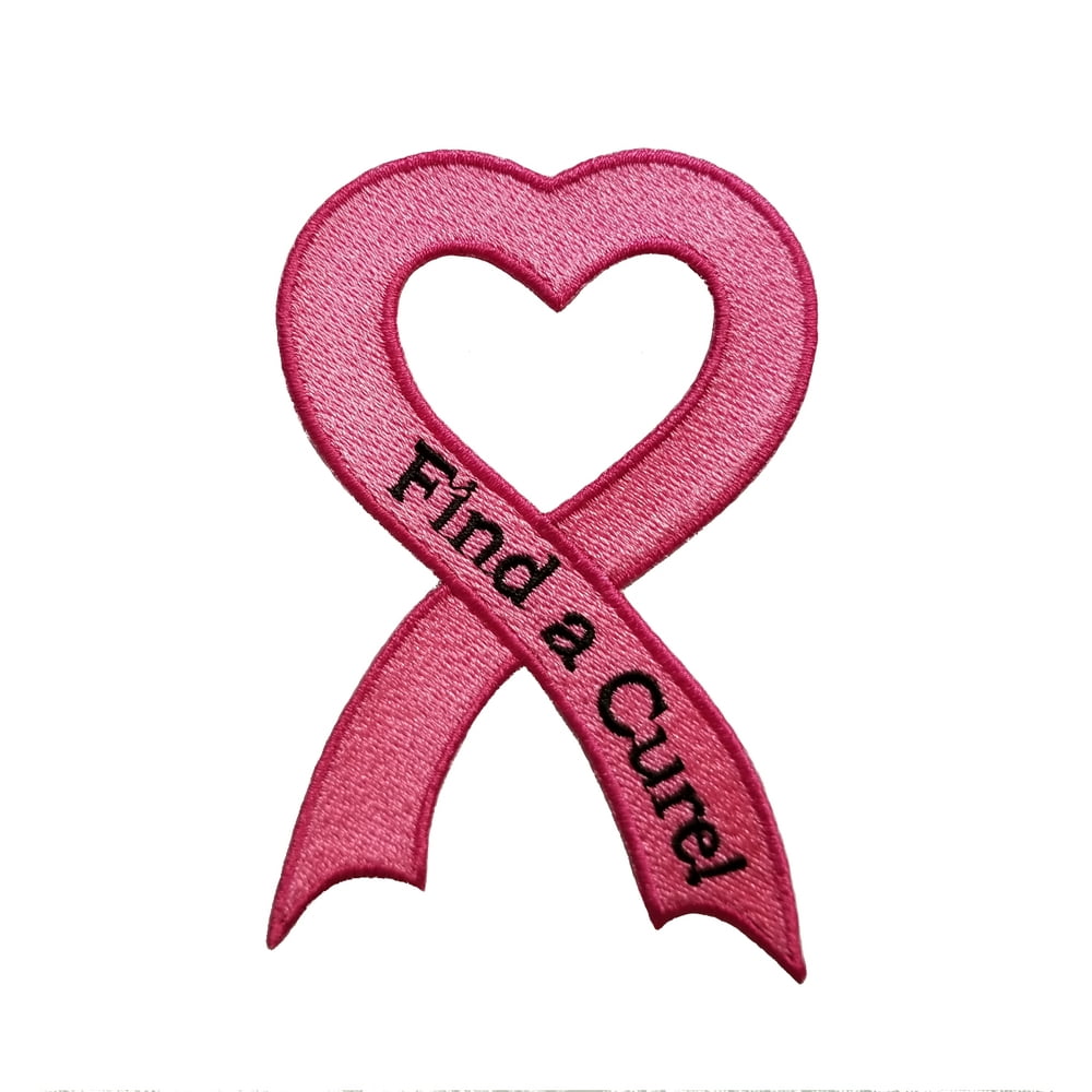 Awareness Ribbon Breast Cancer Find a Cure Embroidered Sew/Iron On ...
