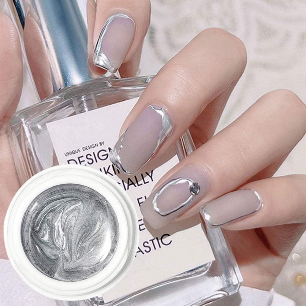Nail Metallic Painting Gel Golden Silver Painted Gel Nail Polish for ...