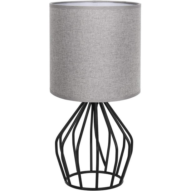 Black Farmhouse Table Nightstand Lamp Metal Cage with Hollow Base ...