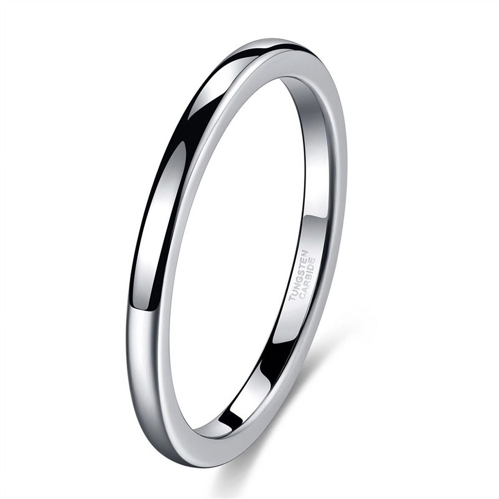 Anillo clásico simple y liso con borde recto, ancho de 2/4/6/8 mm, anillo de acero de tungsteno ...