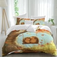 4 Piece Duvet Cover Set Cal king, Cute Hedgehog Swing Fall Maple Tree ...