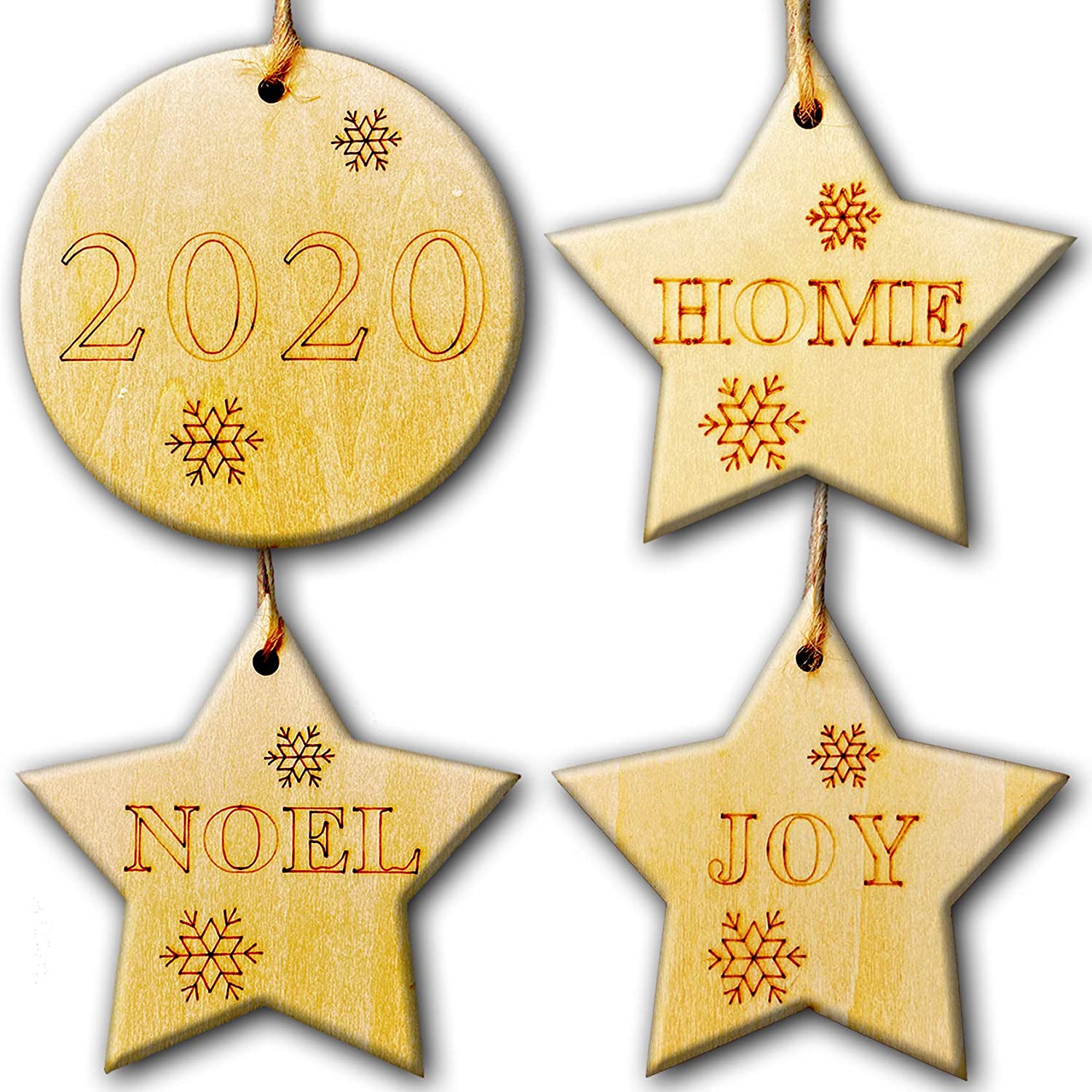 4 Pcs 2020-Christmas-Ornament Home Joy Noel Decorations Christmas Xmas ...