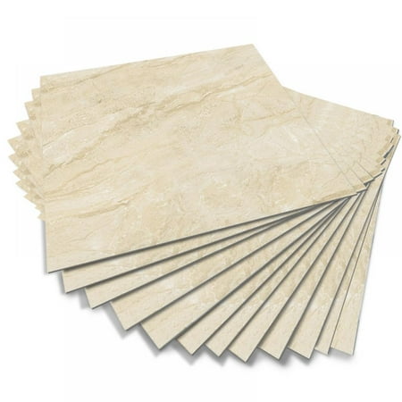 Greyghost Marble Vinyl Floor Tiles Peel and Stick Yellow Marble ...