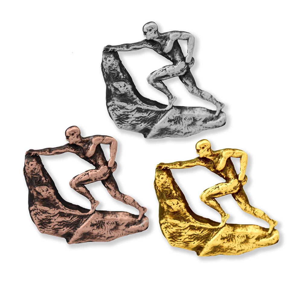 Climber, Rock, Mountain, Wall Climbing, Man, Gold Plated, Hat, Lapel ...