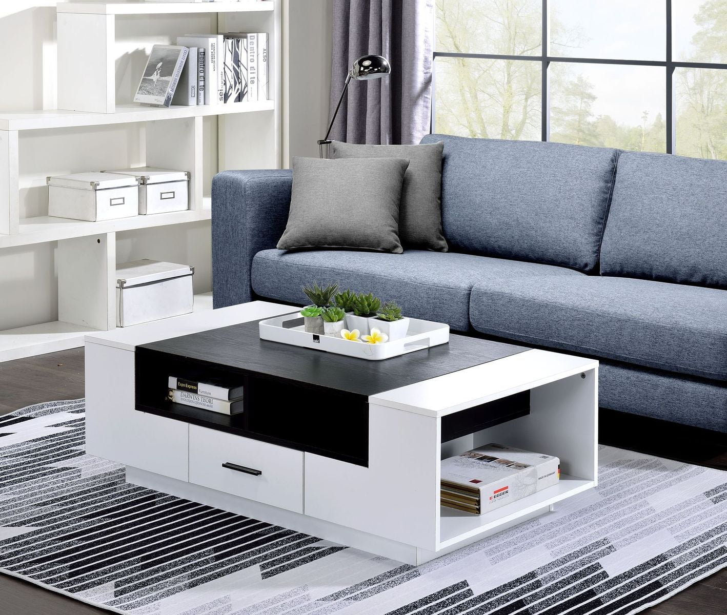 ACME Armour Coffee Table, White & Black 83135 - Walmart.com