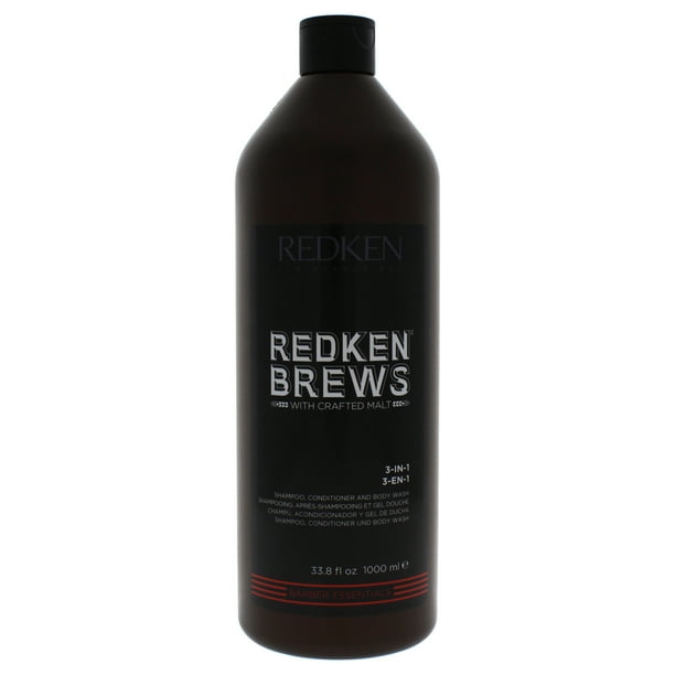 Redken Brews 3-in-1 Shampoo, Conditioner and Body Wash for Men, 33.8 Oz ...