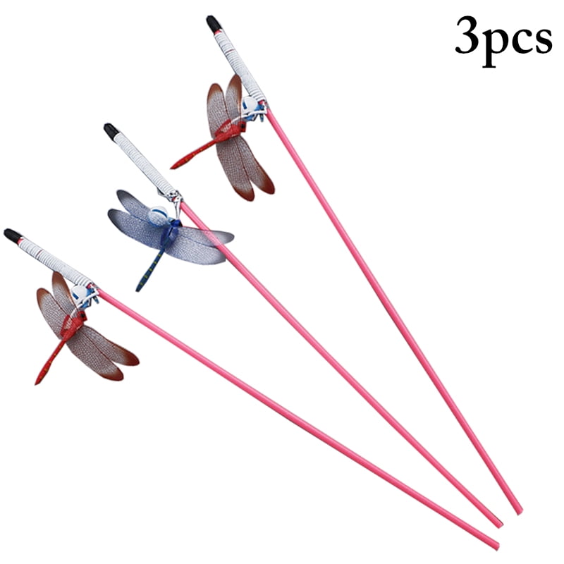Click here for Nobrand 3pcs Cat Teaser Wand Training Dragonfly Be... prices