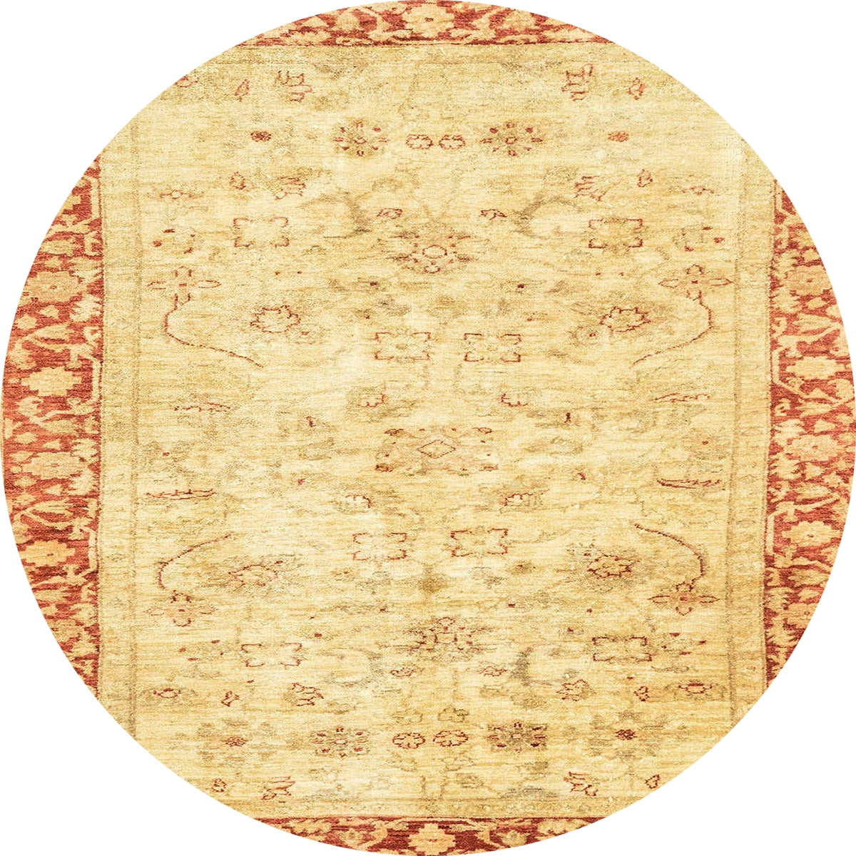 Ahgly Company Indoor Round Abstract Mustard Yellow Abstract Area Rugs ...