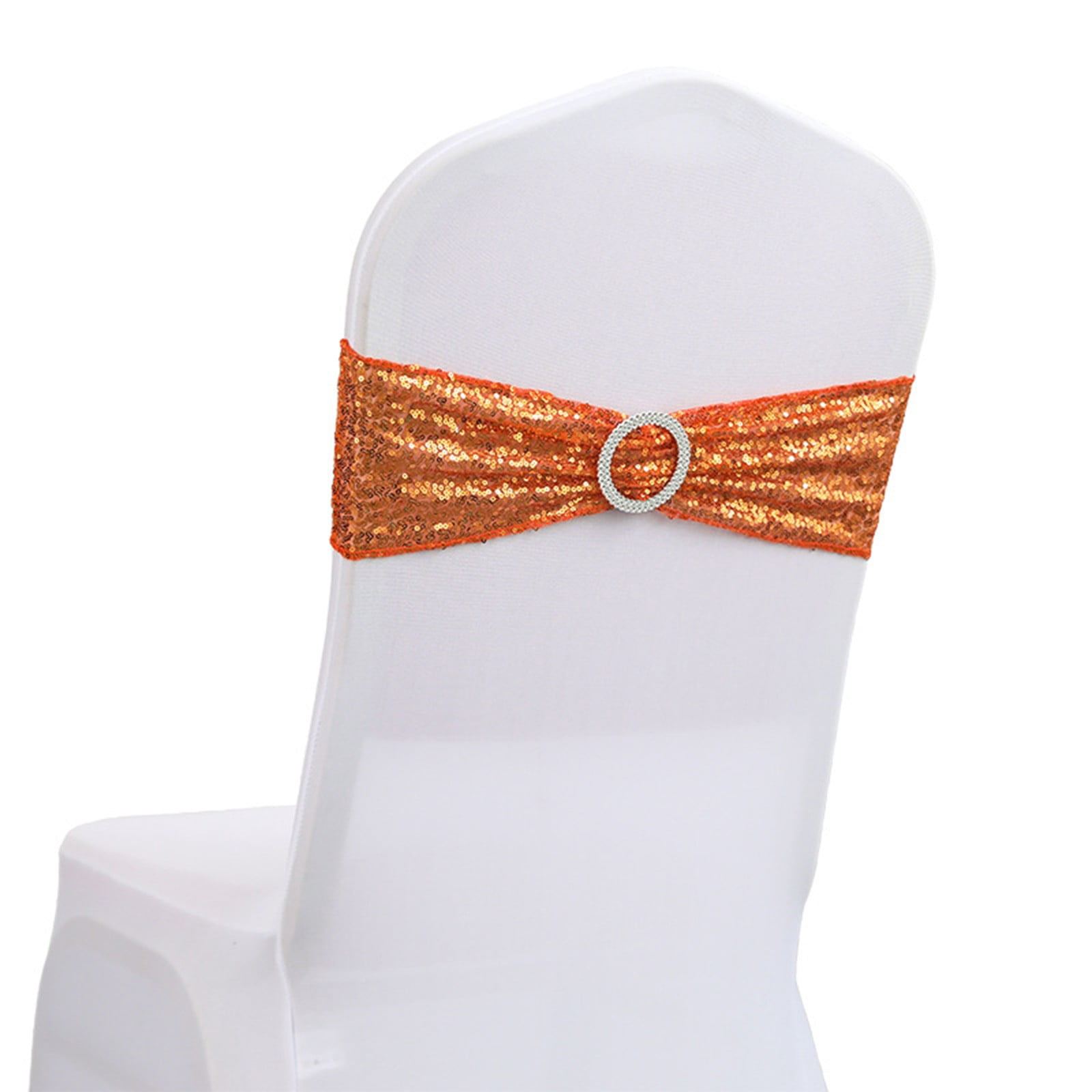 Holiday Party Decorative Chair Cover Bow Back Flower Elastic Bandage ...