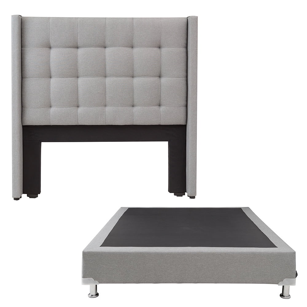 Box Base Cama Queen Size + Cabecera Titan Gris | Bodega Aurrera en línea