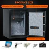 Fireproof and Waterproof Safe Box, 2 Cubic Feet Extra Large Lock Box ...