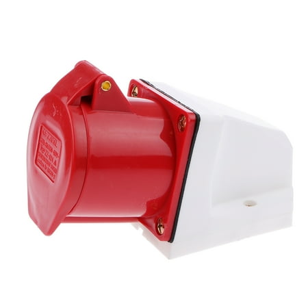 4-Pin 32 Amp Plug & Wall Mounted Fixed Wiring Socket Waterproof IP44 ...
