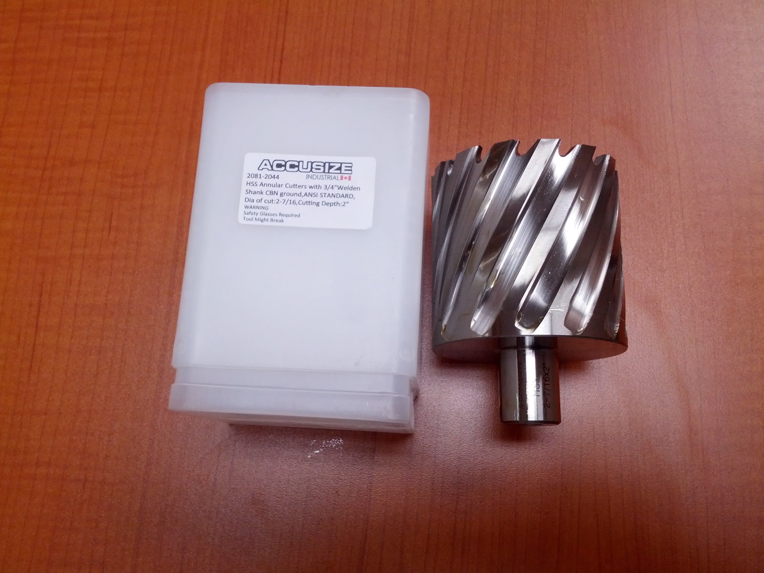 Accusize 2-7/16'' Cutting Dia, 1'' Cutting Depth, H.S.S. Annular Cutter ...