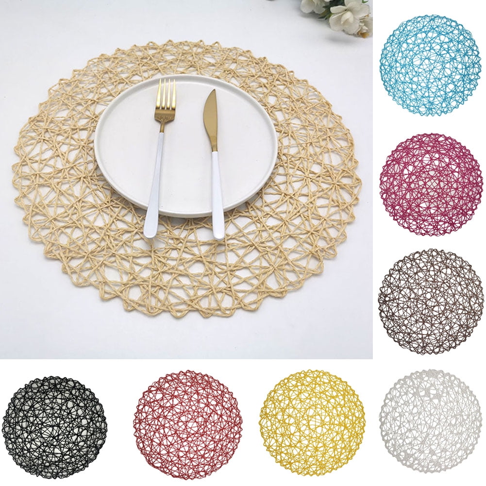 4Pcs No-Slip Heat Resistant Round Mats for Dining Table Kitchen Decor ...