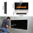 36 Inch Recessed Wall Mount Electric Fireplace with 3D Flame Effect ...