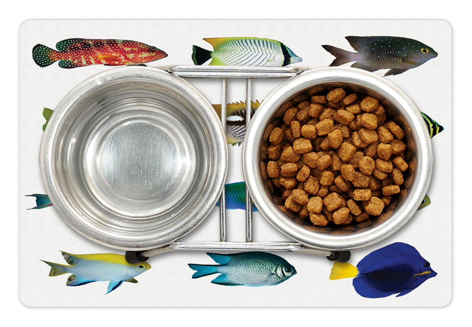 Fish Pet Mat for Food and Water, Egyptian Fauna Bannerfish Goldfish ...