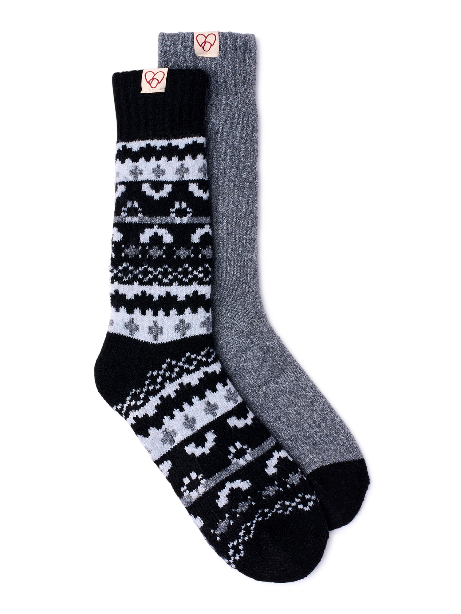 Dearfoams Men's French Terry Long Crew Socks, 2-Pack - Walmart.com