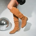 AUDeals Womens Over The Knee High Boots Wide Calf Western Low Heel ...
