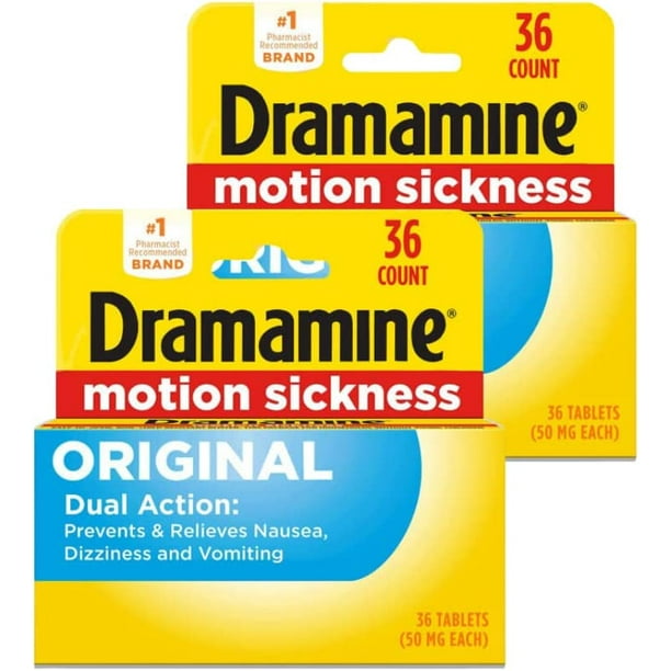 Dramamine Original Formula Tablets, 36 ct (Pack - 2) - Walmart.com