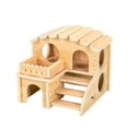 Mightlink Hamster Villa Double Layer Harmless Pet Toy Solid Wood Dwarf ...