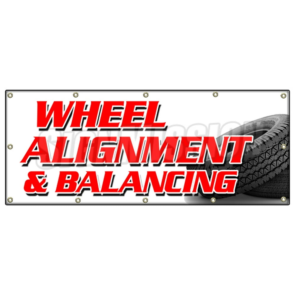 48"x120" WHEEL ALIGNMENT & BALANCING BANNER SIGN acsi brakes tire ...